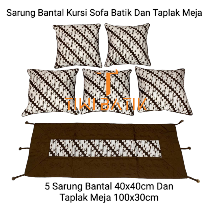 Sarung Bantal Kursi Batik Cap Set Taplak Meja Halus Murah Motif Klasik ...