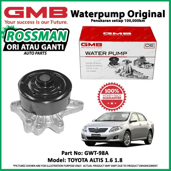 TOYOTA ALTIS 1.6 1.8 ORIGINAL GMB WATER PUMP [GWT-98A] | Lazada