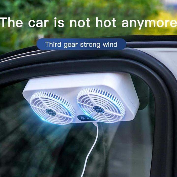 Car Fan Car Window Windshield USB Auto Air Vent Cooling Cooler Radiator ...