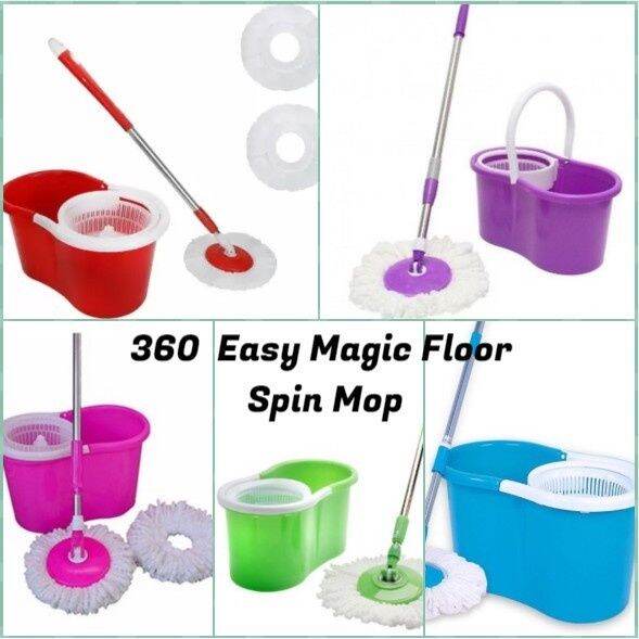 360 Easy Magic Floor Spin Mop Microfiber Rotating Head♠ | Lazada PH