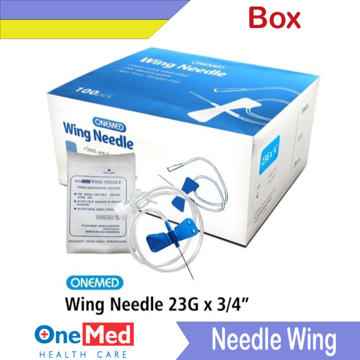 1 Box Wing Needle Scalp Vein 23G Onemed | Lazada Indonesia