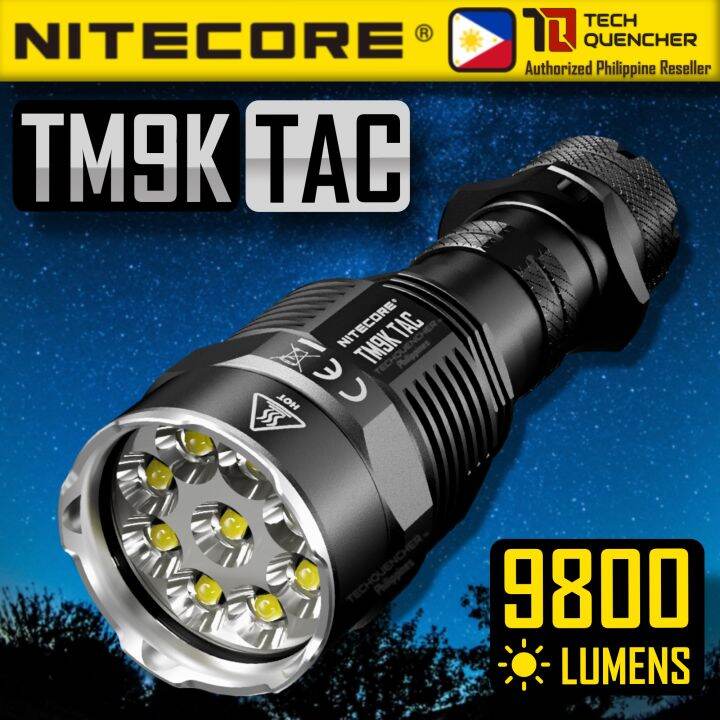 Nitecore TM9K TAC Flashlight - 9800 Lumens - 5000mAh Battery - USB-C QC Charging - IP68 - Tac ...
