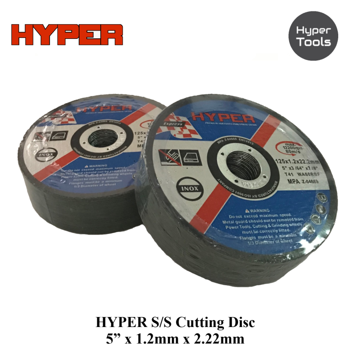 HYPER Stainless Steel Cutting Disc (Inox-Free) - 5" x 1.2mm x 22.2mm ...