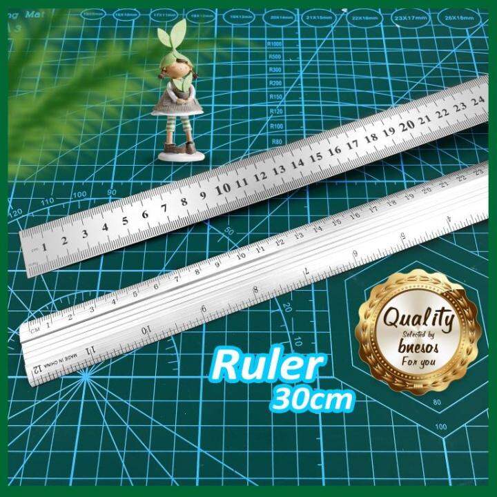 bnesos Stationary School Supplies Metal Ruler 12Inches Aluminum Ruler ...