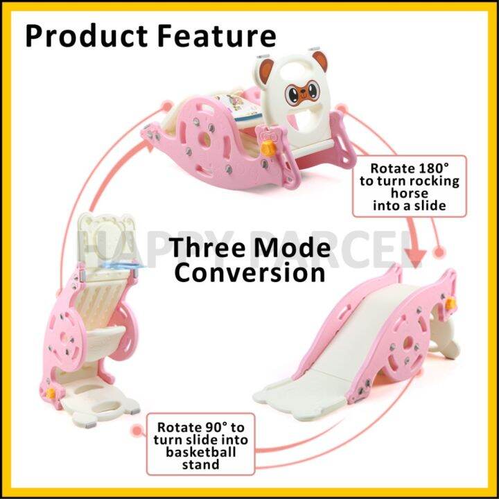 3 in 1 Gelongsor Set Playground Kids Indoor Outdoor Baby Playground ...