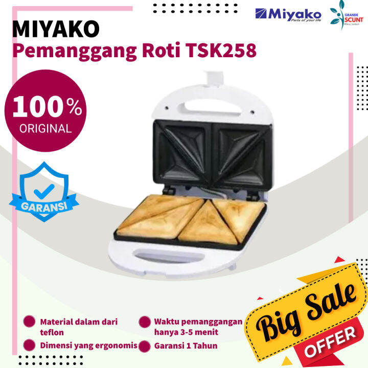 Pemanggang Roti TSK258 TSK-258 Sandwich Toaster Roti Panggang ...