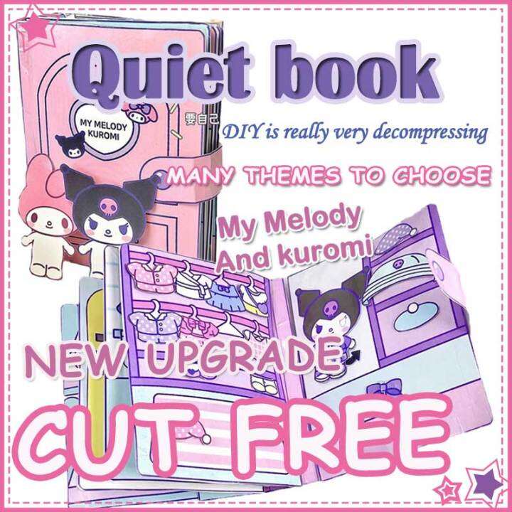 Cut Free Melody and Kuromi Diy Quiet Book Doll Paper Girl Cute ...