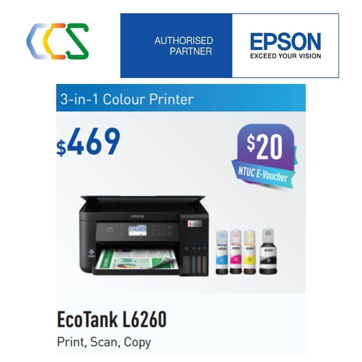 Epson EcoTank L6260 A4 Wi-Fi Duplex All-in-One Ink Tank Printer L 6260 ...