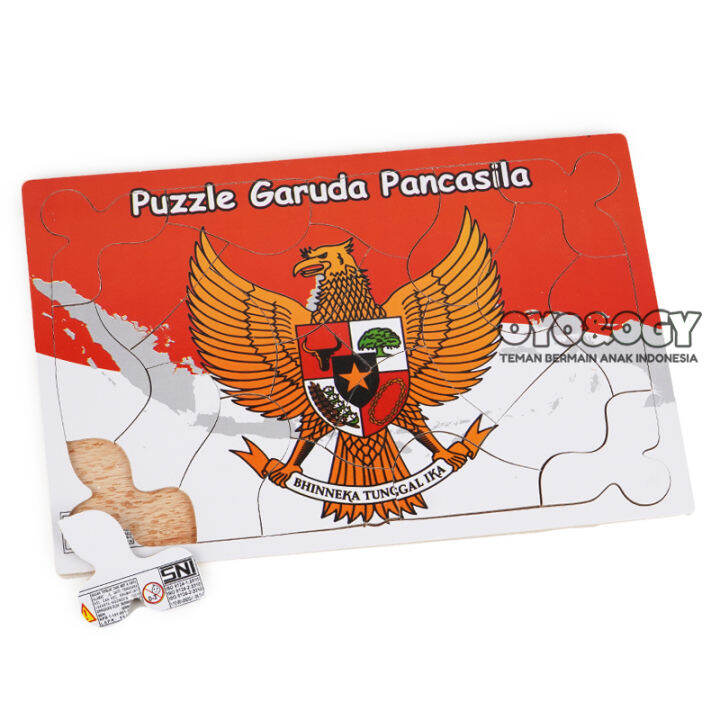 Puzzle Kayu Anak Mainan Edukatif Gambar Burung Garuda Pancasila Lambang ...