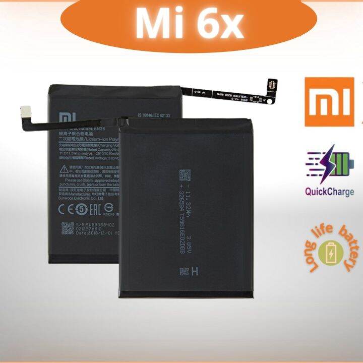 Xiaomi Mi 6x battery 100% Original Genuine battery model; BN36 | Lazada PH