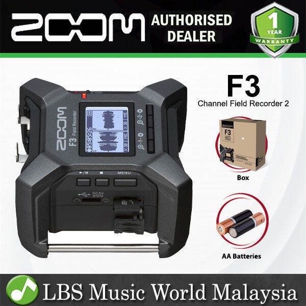 Zoom F3 2 Channel Portable Field Recorder and USB Audio Interface (F-3 ...
