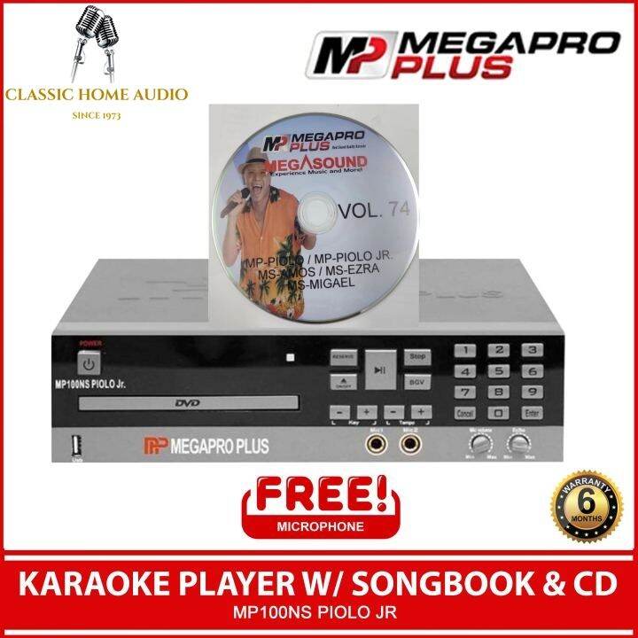 Megapro Plus Karaoke Player MP100NS Piolo Jr with Volume 74 CD and Free Wired Microphone ...