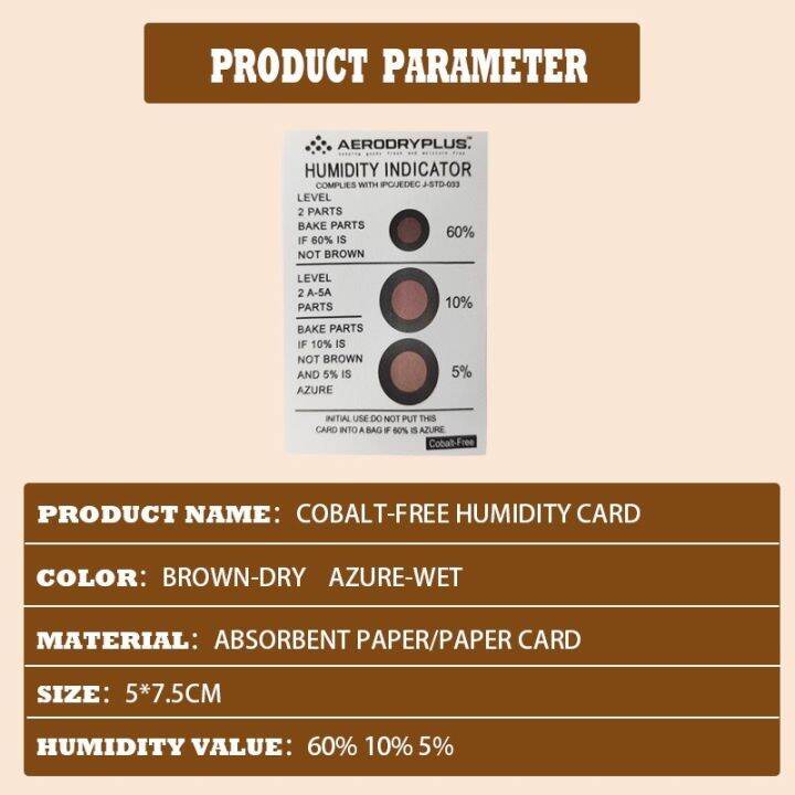 Premium Humidity Indicator Card , Cobalt freee (1-6 dots) Environmental ...