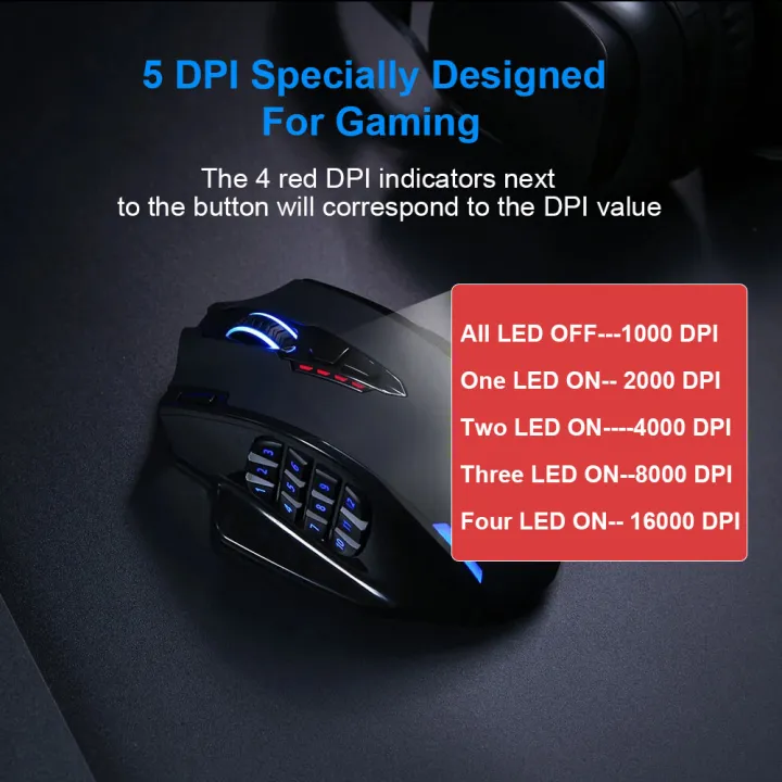 Redragon Impact Elite M913 RGB Wired Wireless 2.4G Gaming Mouse 16000 ...