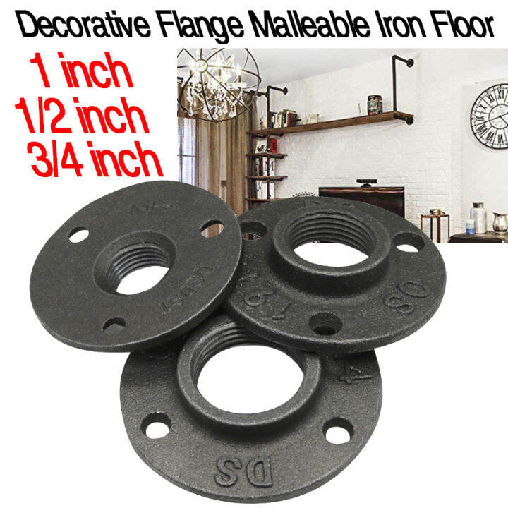 Cast Iron Floor Flanges 3/4",1" Wall Mount Antique Flange Retro Style ...