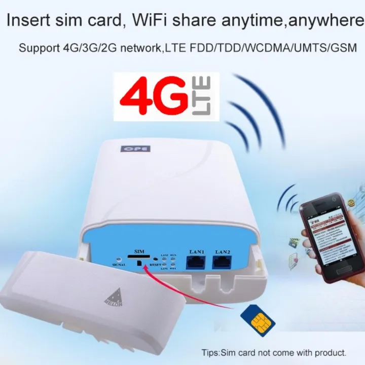 4G LTE Router With Sim Card Slot And POE Adapter Outdoor 4G CPE ...