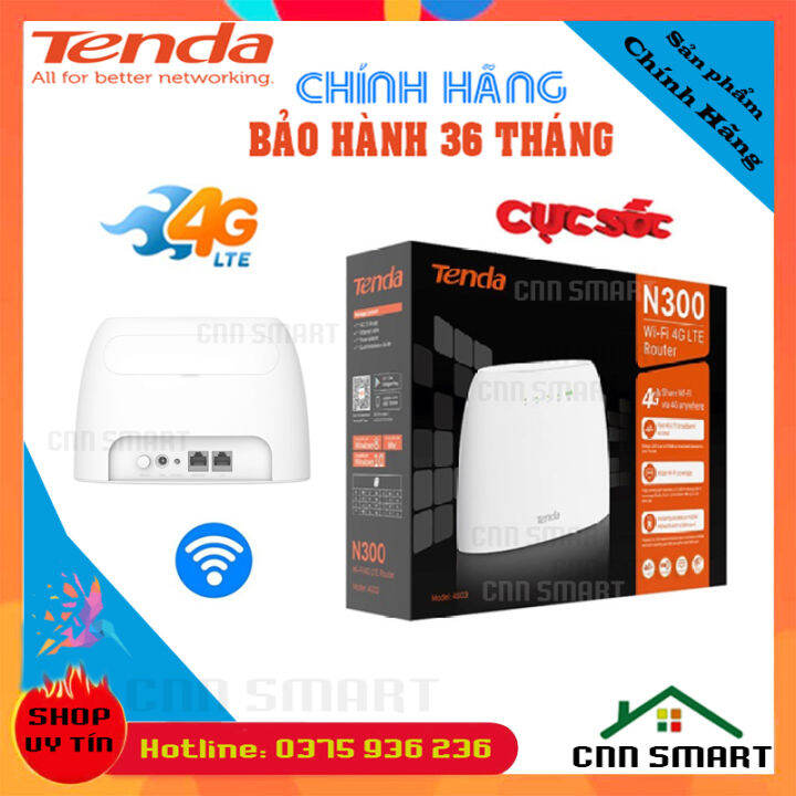 Bộ phát WiFi 3G / 4G LTE Dùng sim Tenda 4G03 Có LAN ( Angten ngầm ...