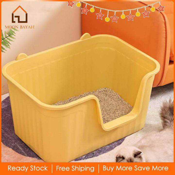 Moon BAYAH Open Top Pet Litter Tray Durable Cat Sand Box Kitten Toilet ...