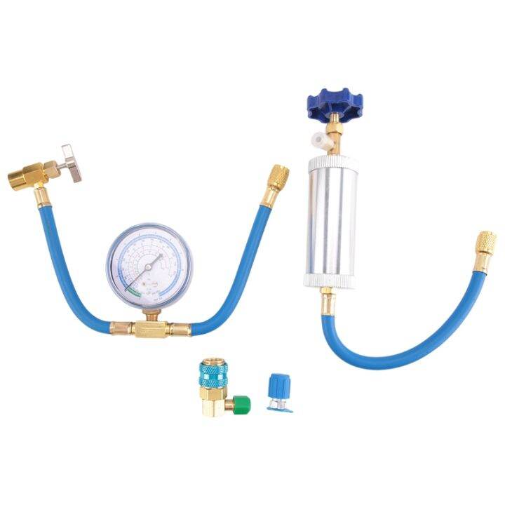 Air Conditioner A/C Oil Injector Tool R134A Low Side Quick with Gauge ...