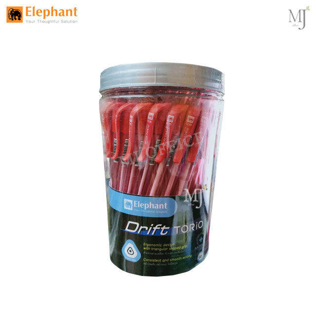 ปากกา Elephant ตราช้าง ปากกาลูกลื่นดริฟท์ โทริโอะ Drift Torio ปากกาแดง ...