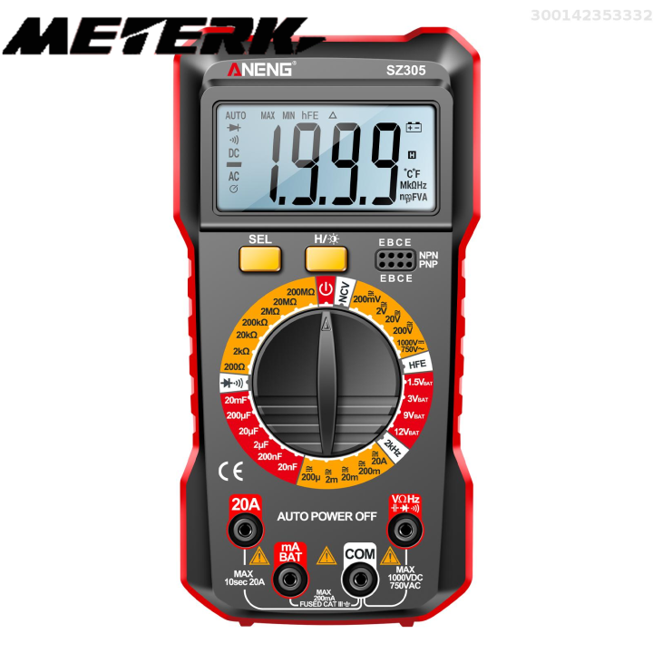 Meterk SZ305 Multimeter Capacitor Testers Professional 1999 Counts ...