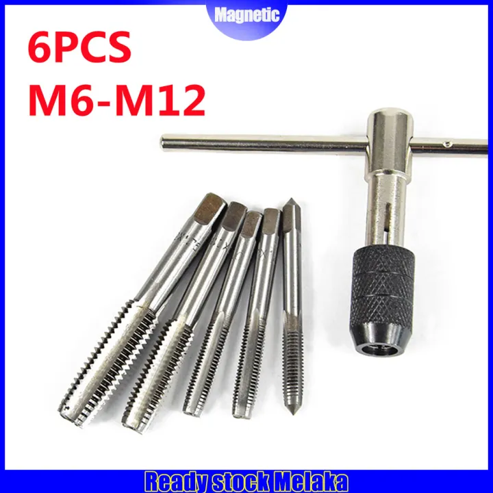 6Pcs Tap Wrench SetMetric Screw Tap T-Shaped Wrench Threading Tapping ...