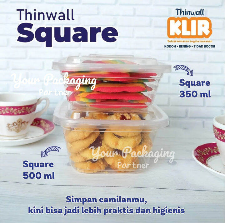 Thinwall kotak 350ml & 500ml Square KLIR / SQ Isi 25 Pcs | Lazada Indonesia