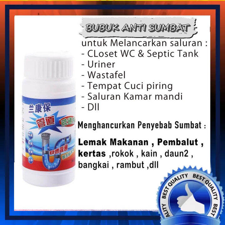 Anti Sumbat Mampet Pembersih Saluran WC Kloset dan Saluran Pipa ...