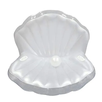 แพยางหอยมุกสีขาว พร้อมบอลไข่มุก Inflatable White Seashell By Float Me Summer | Lazada.co.th