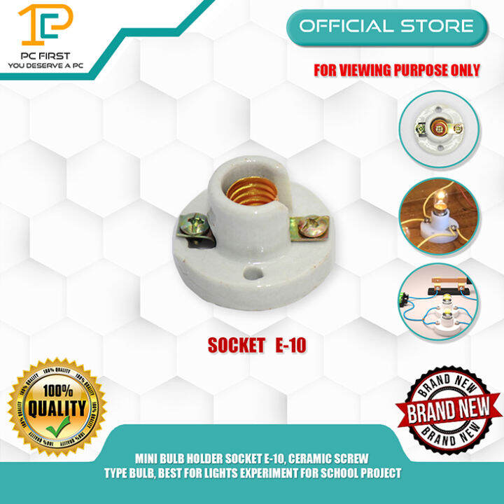 MINI BULB HOLDER SOCKET E-10, CERAMIC SCREW TYPE BULB, BEST FOR LIGHTS ...
