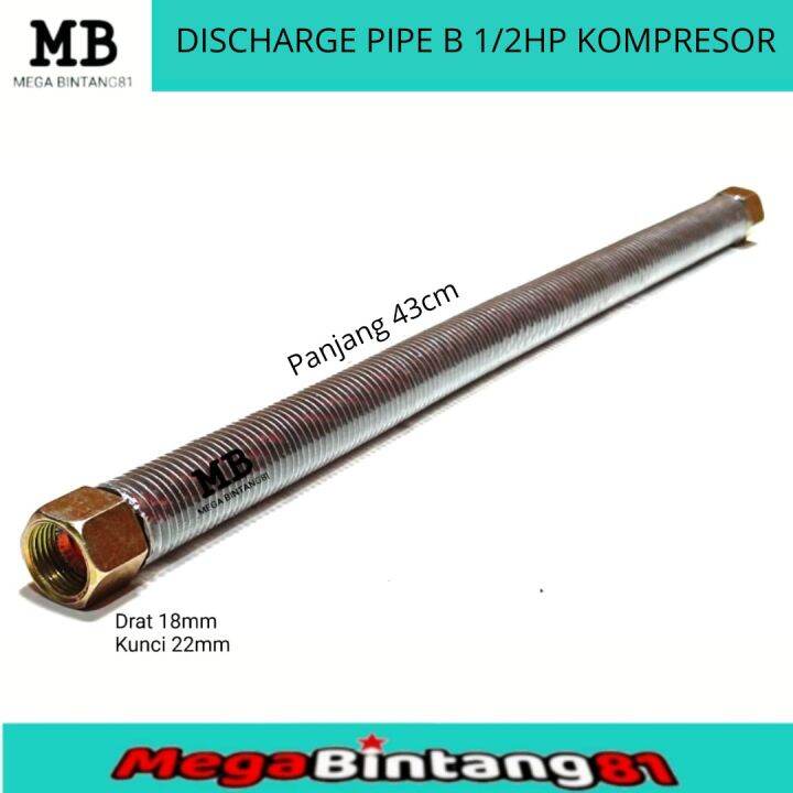 Discharge pipe B 1/2 hp kompresor pipa penghubung kompresor 1/2 hp 43cm ...