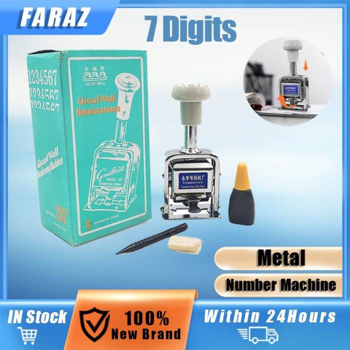 ☝7 Digits Automatic Numbering Machine Metal Roller Self inking Digital ...