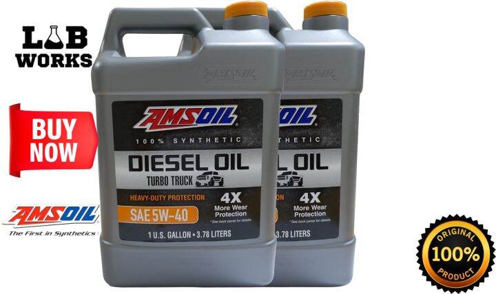 AMSOIL DIESEL OIL TURBO TRUCK HEAVY-DUTY 5W-40 OIL CHANGE BUNDLE - 8 ...