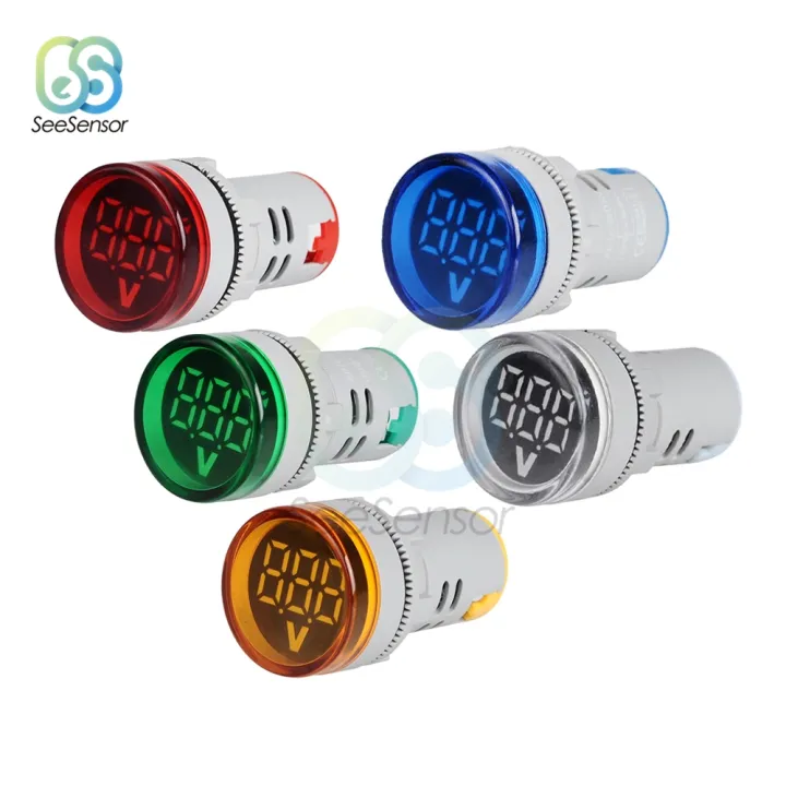 Mini Digital Voltmeter 22mm Round Panel DC 6 100V Volt Voltage Tester ...