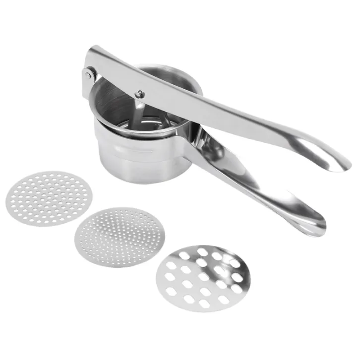 Stainless Steel Potato Ricer Masher with 3 Interchangeable Discs for ...