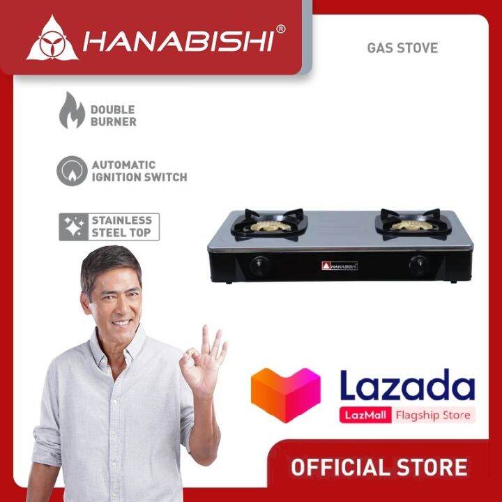 Hanabishi Gas Stove GS-2000 | 2 Burner Gas Stove Stainless Top GS2000 ...