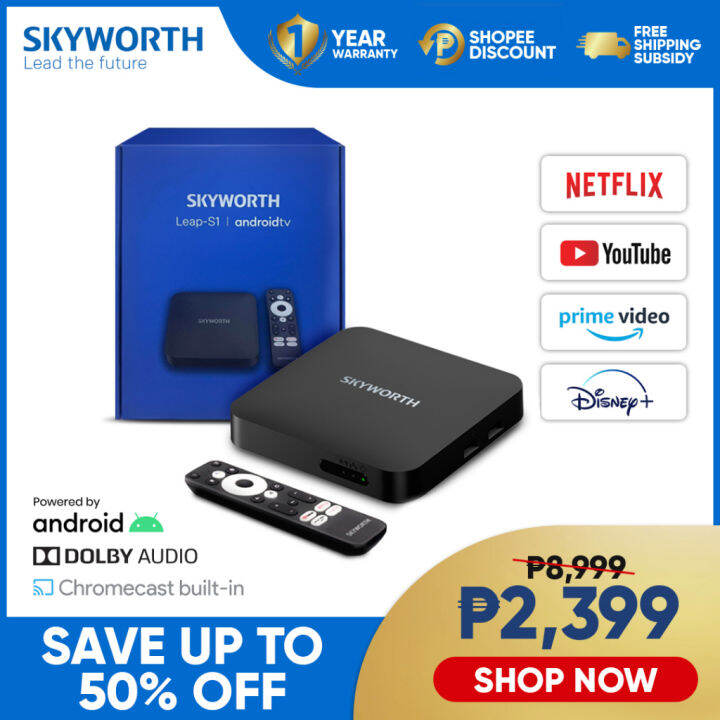 SKYWORTH Android Tv Box [Leap-S1] 2g+8g 4k Ultra HD Android 10.0 Wifi/Lan Netflix Youtube ...