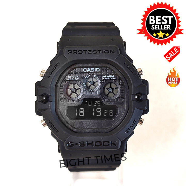 Casio Digital Shock Resist Alarm Chrono Black Dial Resin Strap Watch ...