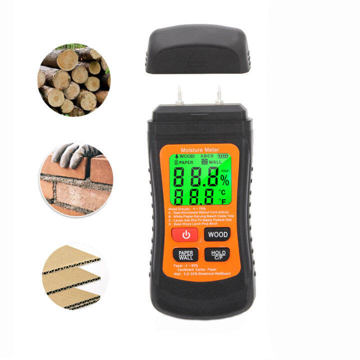 กระดาษไม้เครื่องวัดความชื้น LCD Digital Wall Damp Moisture Tester พร้อม ...