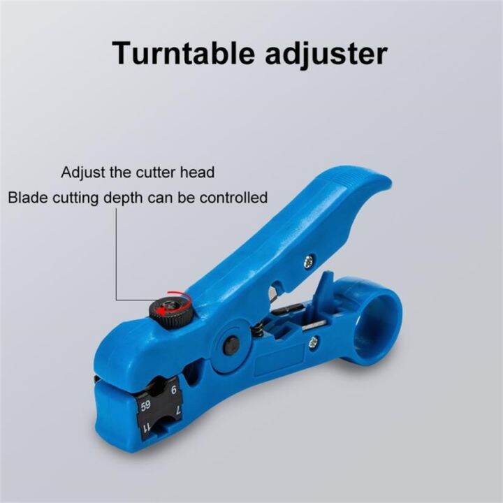 Universal Cutter Stripper Wire Cable for Flat or Round UTP/STP RG-58/6/7/11 Wire Coax Coaxial ...