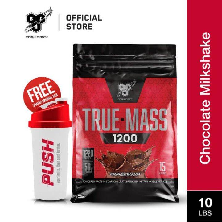 [FREE SHAKER] BSN TRUE MASS 1200 10lbs CHOCOLATE 4.5kg MASS GAINER ...