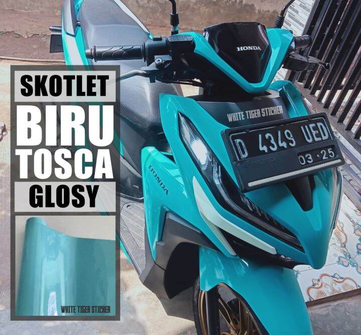 SKOTLET STIKER MOTOR BIRU TOSCA GLOSY SKOTLET BIRU TOSCA STIKER MOTOR ...