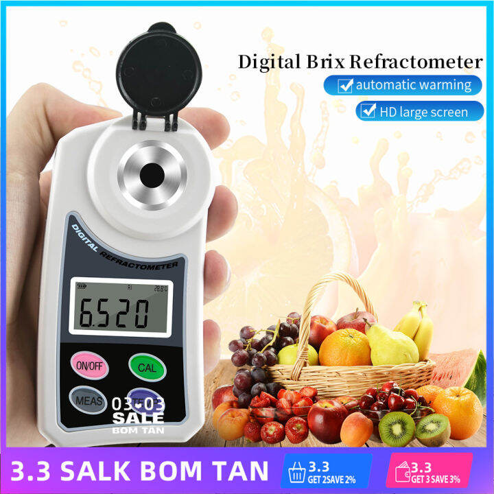 【ช่วงการวัด: 0.0-55.0% Brix】Digital Refractometer Brix Sugar Meter สำหรับกาแฟผลไม้น้ำผลไม้ผัก ...