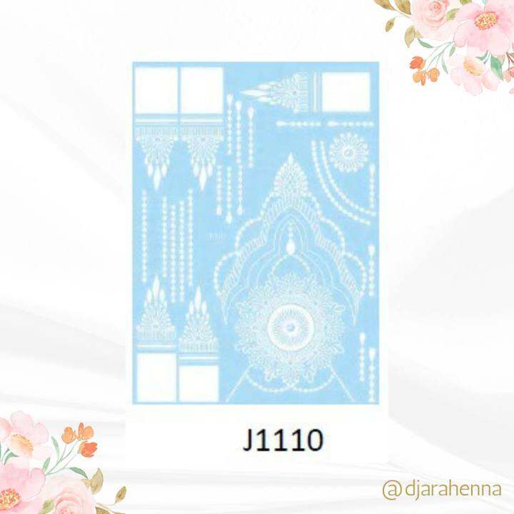 (Malaysia Stock) Henna Instant White/ Lace Tattoo Stickers Waterproof ...