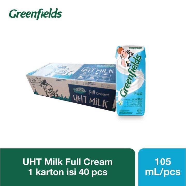 Greenfields Milk UHT Full Cream Carton 105ml x 40pcs | Lazada Indonesia