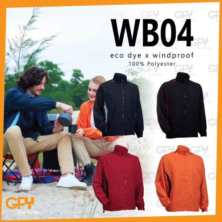 WB04 OREN SPORT Unisex 100% Polyester Windbreaker Jacket - 4 Color Available | Lazada