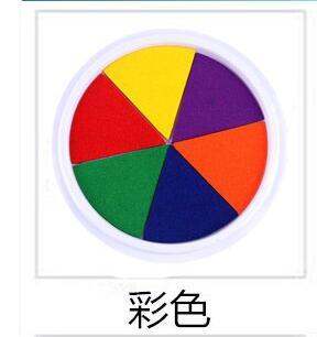 Round 6 Colors Ink Pad Stamp Non-toxic Safe Diy Finger Painting Craft ...