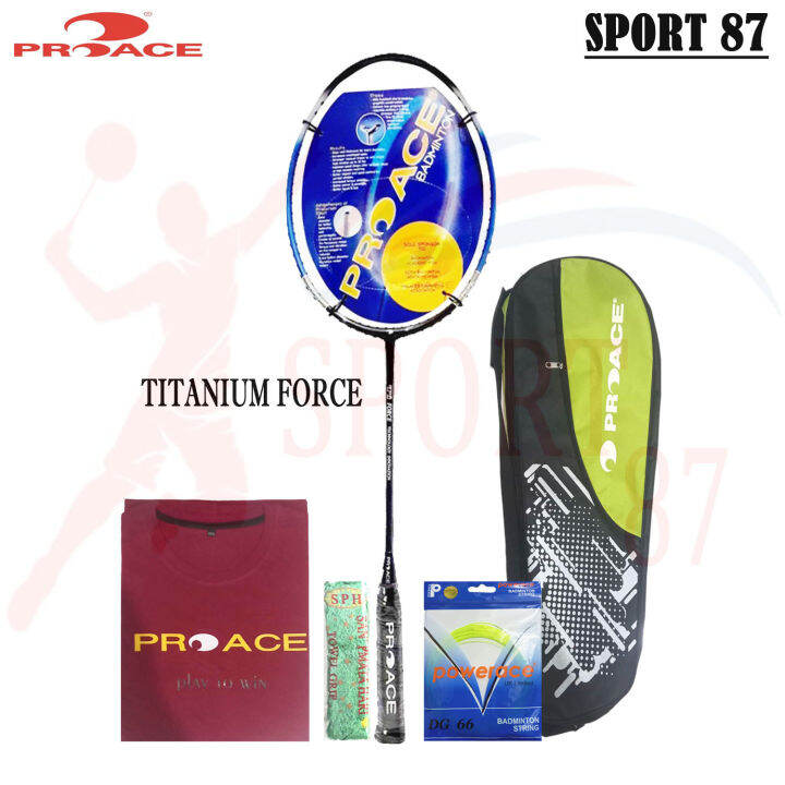 Raket Badminton Pro Ace Titanium Force Bonus Komplit Raket Pro Ace ...