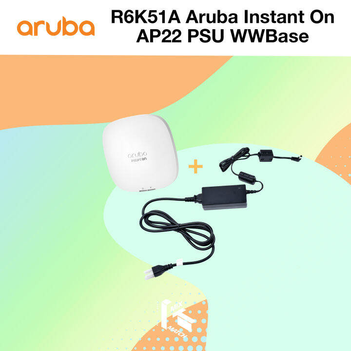 Aruba Instant On AP22 (R6M51A) (RW) Access Point 2x2 11AX. Wi-Fi 6 PSU ...