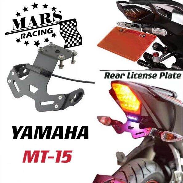 Motorcycle Rear License Plate Holder Frame Bracket with LED Light ...